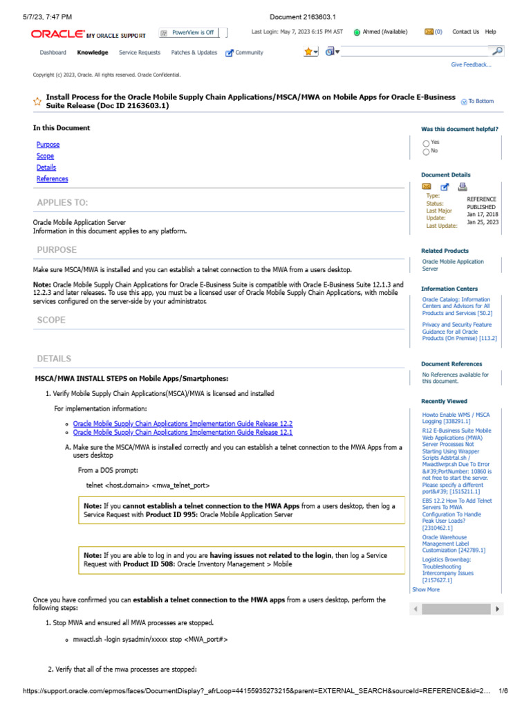 00install Process For The Oracle Mobile Supply Chain Applications-MSCA ...