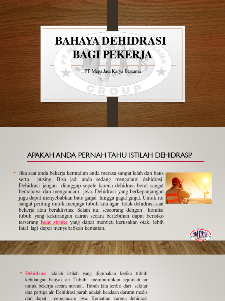 Materi Bahaya Dehidrasi - PT - MJKB | PDF