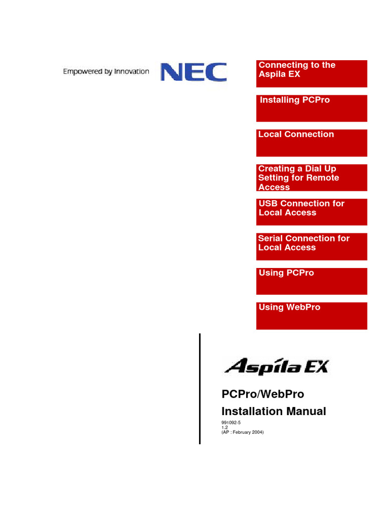 Aspila EX PCPro/WebPro Guide | PDF | Ip Address | Computer Network