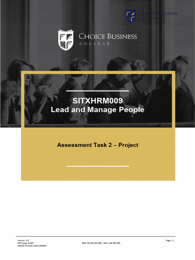 SITXHRM009 Assessment 2 - Project | PDF | Performance Indicator | Performance Appraisal