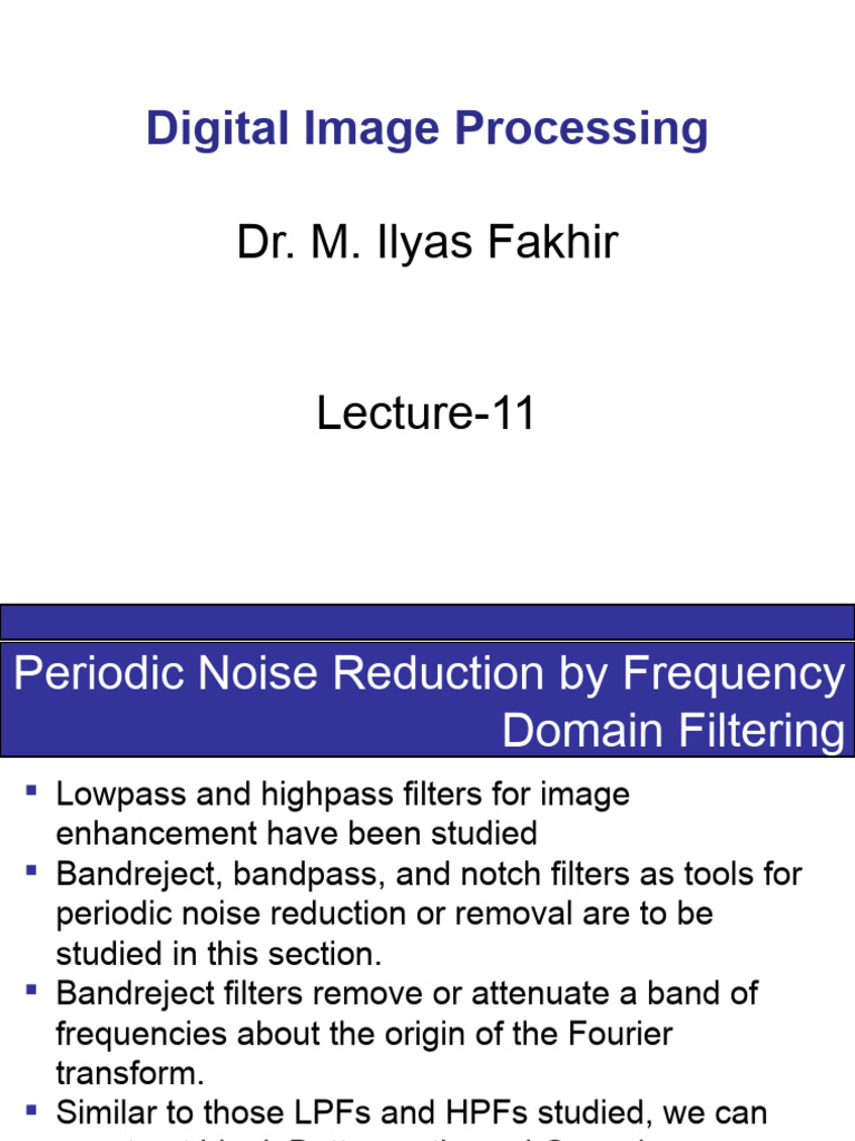 Lecture 11 Pdf Signal Processing Telecommunications Engineering