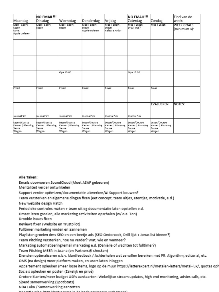 Korte Planning | PDF