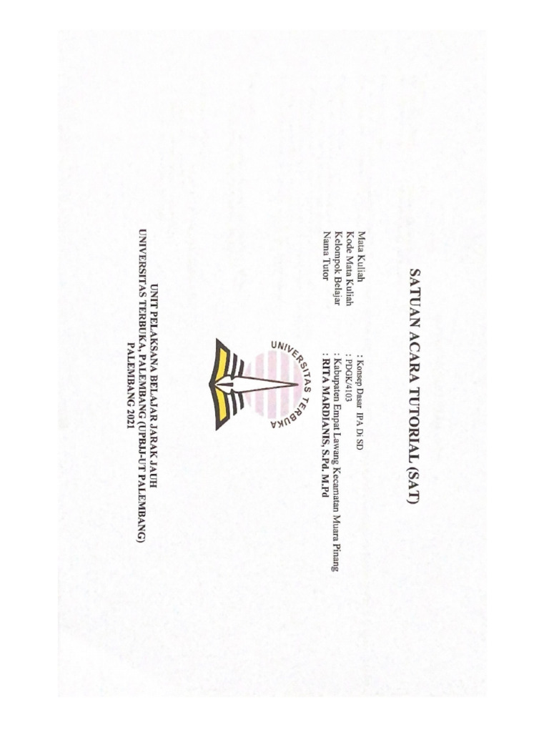 Satuan Acara Tutorial | PDF