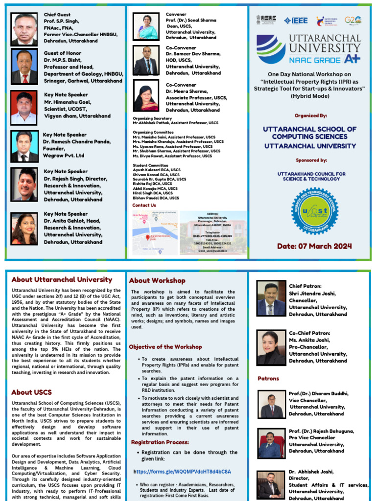 IPR Awareness Workshop at Uttaranchal University | PDF | Computing