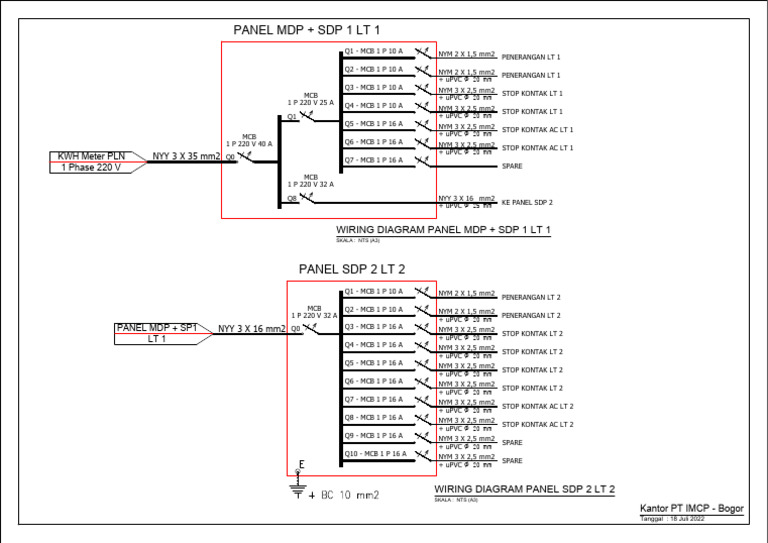 05.wiring Diagram Instalasi Listrik SDP1 Dan SDP2 Kantor IMCP | PDF ...