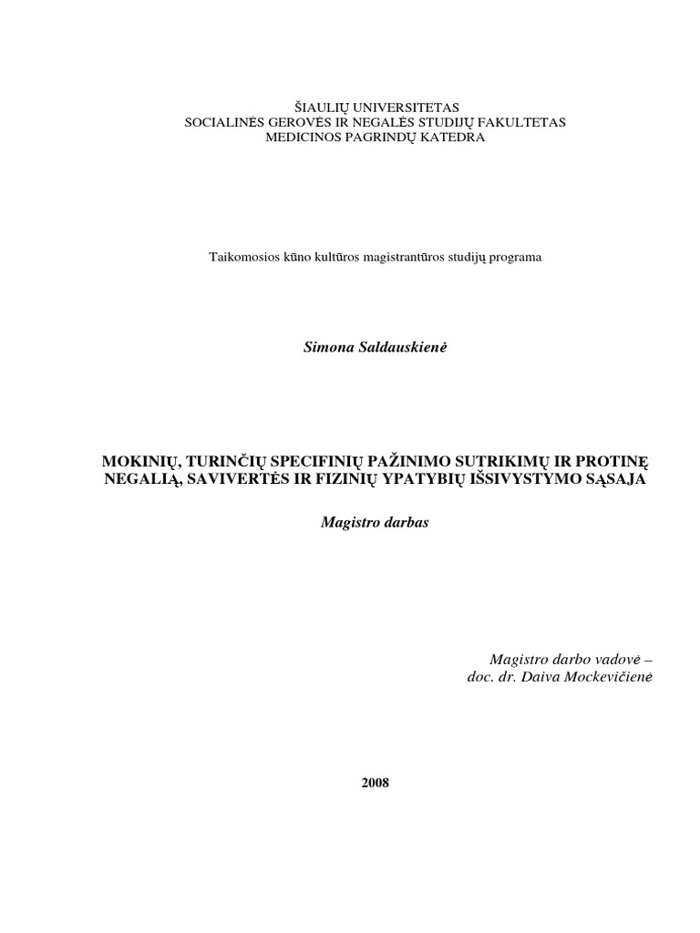 Magistro Darbas | PDF