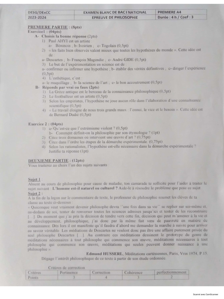 BAC I BLANC NATIONAL Compilation D'épreuves | PDF