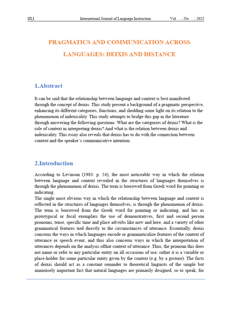 Pragmatics - Final Essay - TranHoangPhuc | PDF | Interpretation (Philosophy) | Semantics