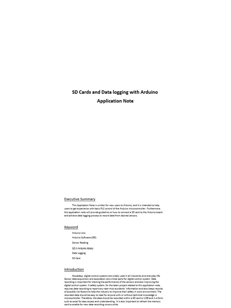 Data Logger | PDF | Arduino | Microcontroller