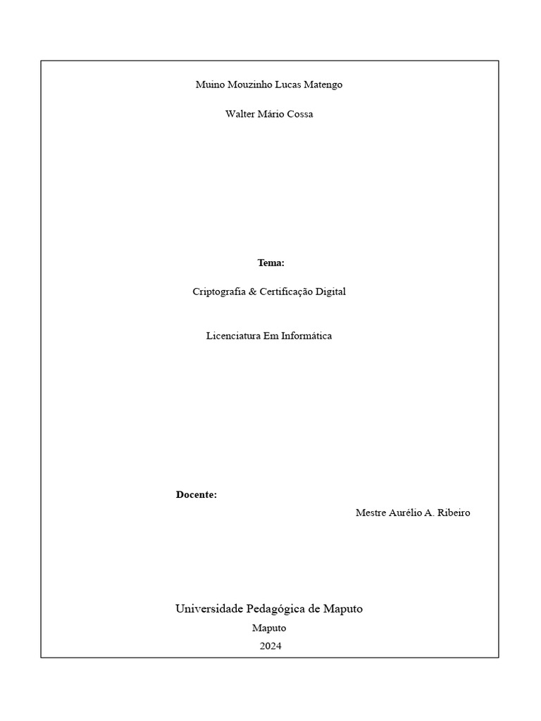 Criptografia Certificação Digital Pdf Criptografia Criptografia
