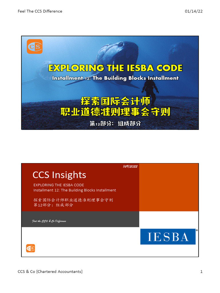 EXPLORING THE IESBA CODE - Installment 12 The Building Blocks ...