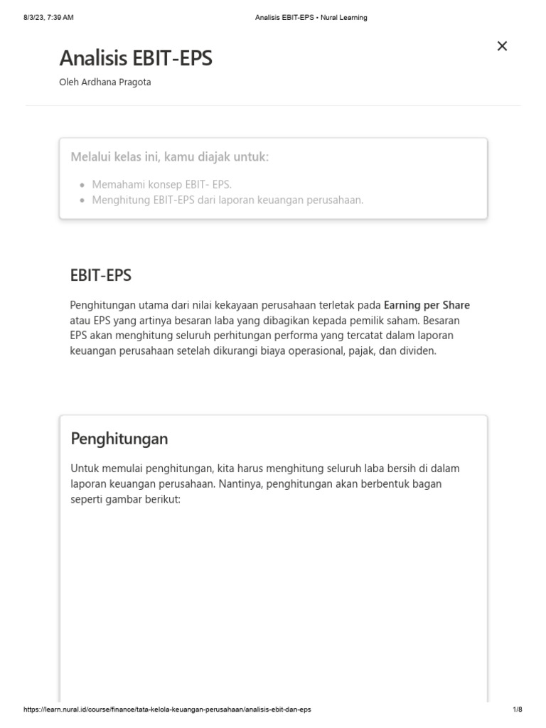 Analisis EBIT-EPS untuk Keputusan Keuangan | PDF