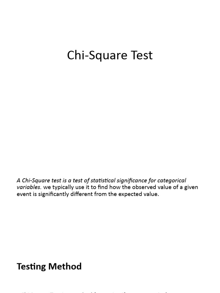 Chi Square Test | PDF | Chi Squared Test | Statistics
