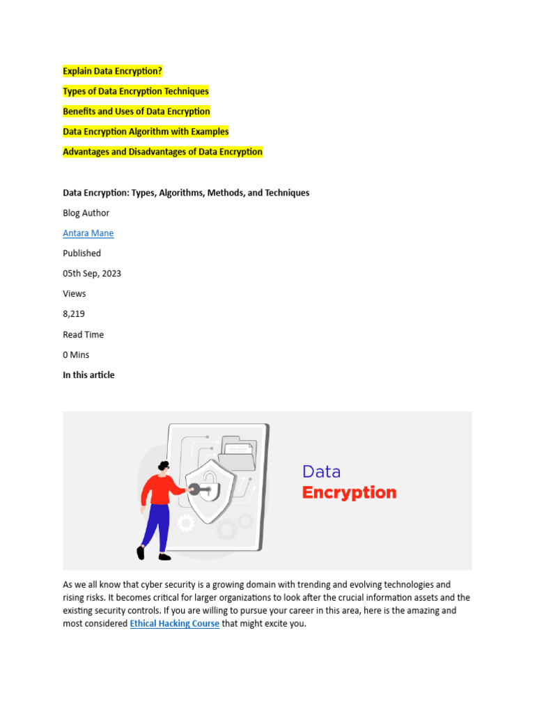 Data Encryption - Readingactivity | PDF | Encryption | Key (Cryptography)