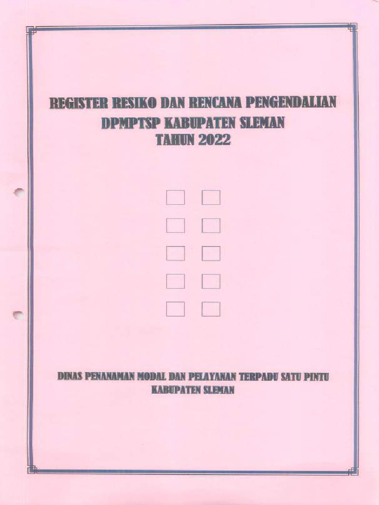 WBK Register Resiko Dan Rencana Pengendalian - Compressed | PDF