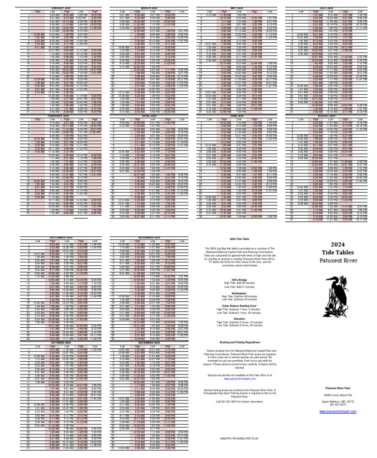 Tide Schedule for Boaters | PDF | Cooking, Food & Wine