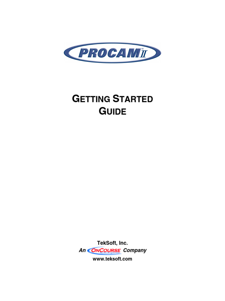Procam Ii Getting Started Guide Pdf Window Computing Button Computing 