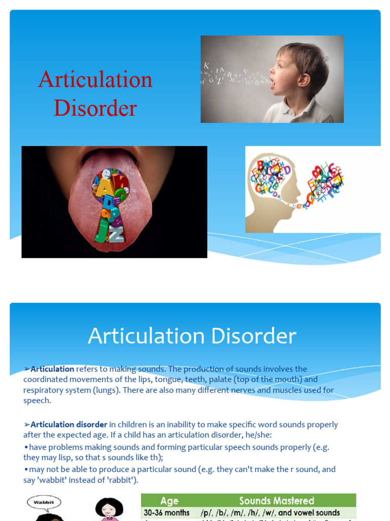 Articulation Disorder by Kirti Parashar | PDF | Speech | Human Voice