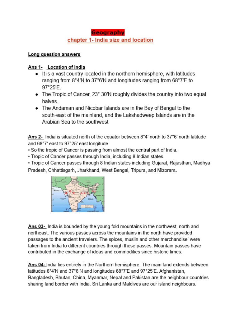 Geography Chapter 1 | PDF | Bengal | Earth Sciences