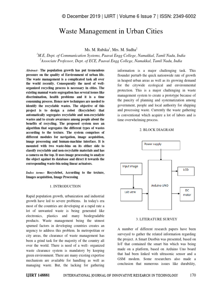 Waste Management in Urban Cities | PDF | Computing | Information Technology