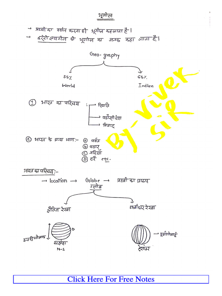 Geography Handwritten Notes (Hindi) | PDF