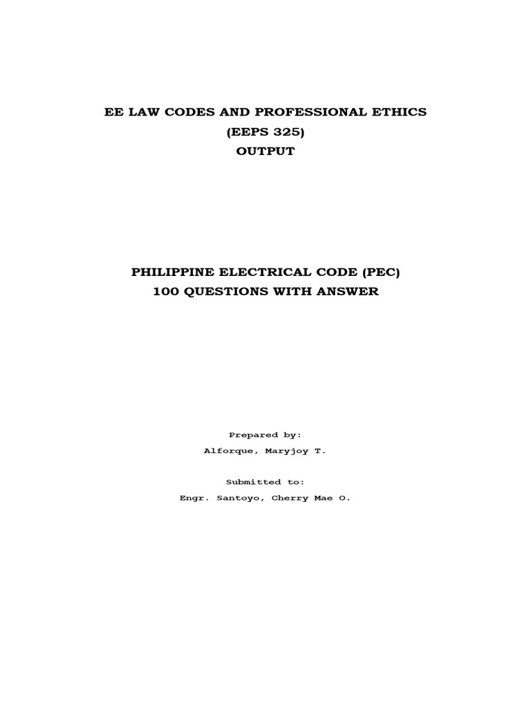 Pec Output Alforque | PDF | Electrical Wiring | Electric Power