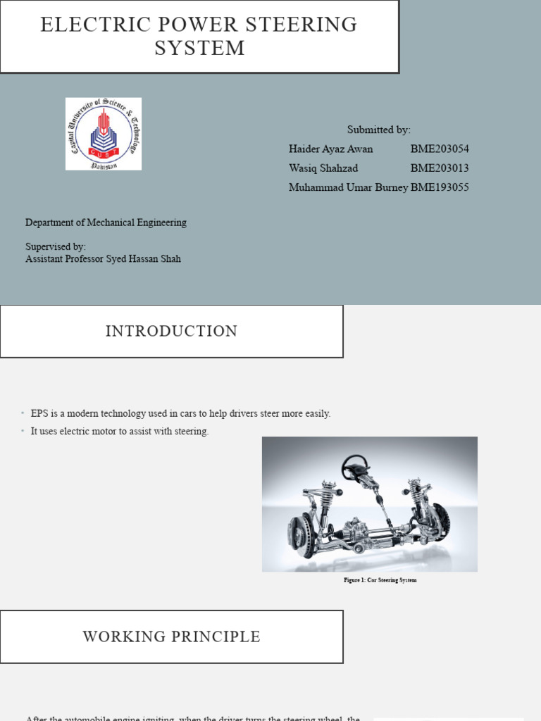 Electric - Power - Steering - System Haider Ayaz | PDF | Electric Motor | Steering