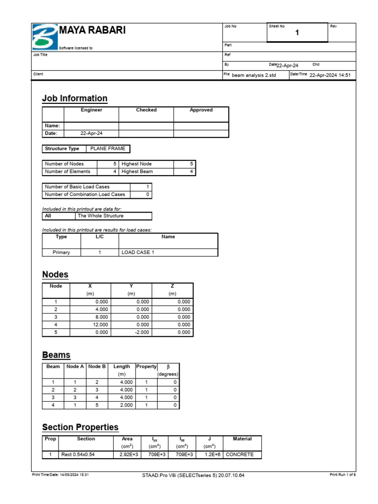 Continuous Beam Report | PDF | Beam (Structure) | Bending