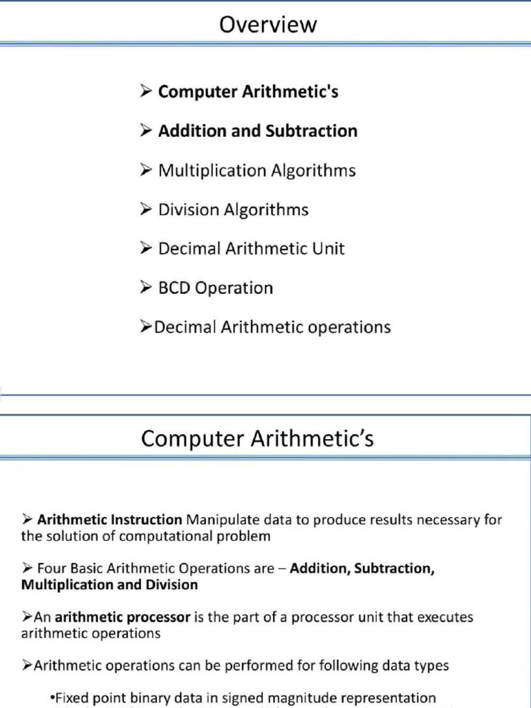Unit6 Computer Arithmetic Final | PDF