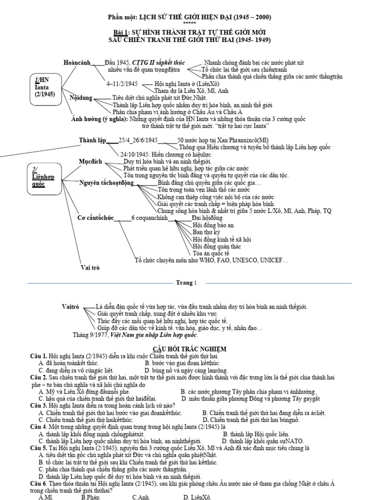 Toàn Bộ Hệ Thống Lý Thuyết Và Câu Hỏi Trắc Nghiệm Lịch Sử Ôn Thi Thptqg 2019 (1) -Đã Chuyển Đổi ...