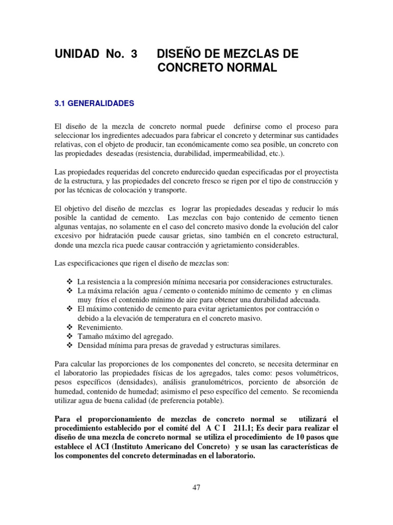 Diseño de Mezclas de Concreto Normal | PDF | Hormigón | Cemento