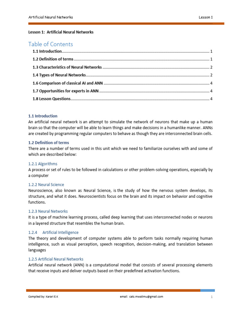 Artficial Neural Networks-Combined | PDF | Artificial Neural Network | Machine Learning