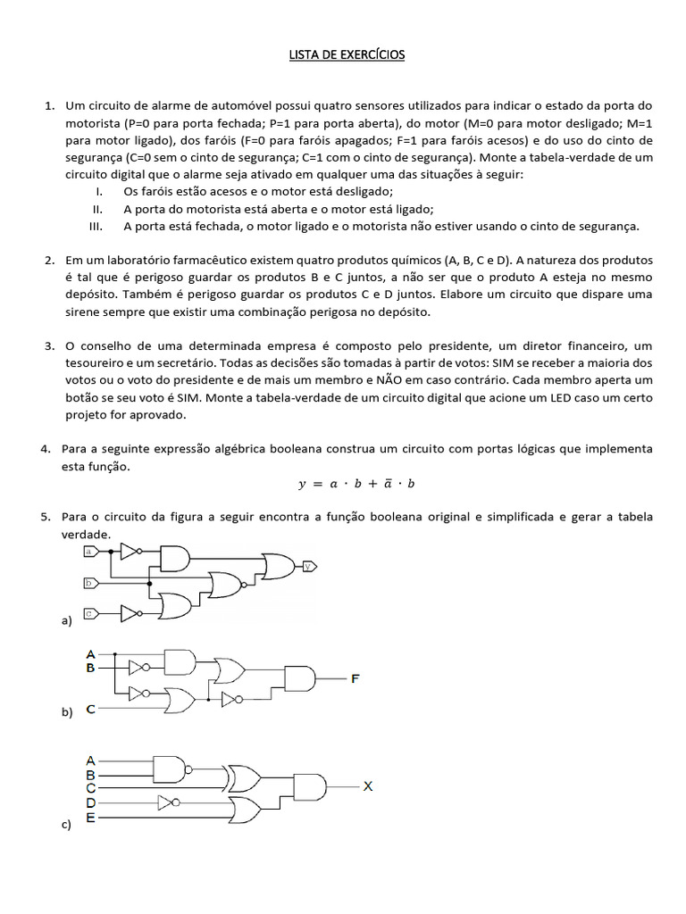 2 - Lista - de - Exerc - Cios - Sistemas - Digitais 5 | PDF