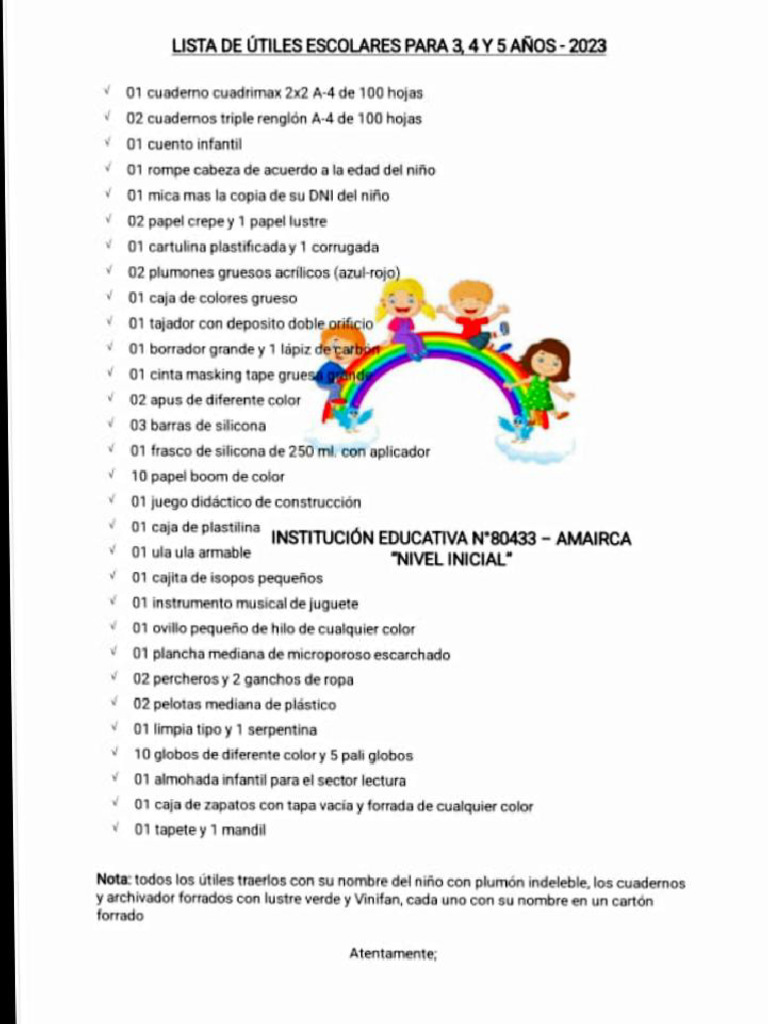 utiles escolares | PDF