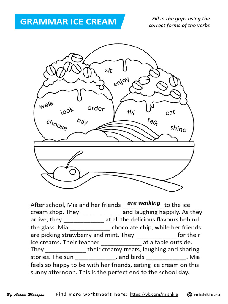 Grammar Ice Cream Present Sontinuous by Artem Morozov | PDF | Grammar ...