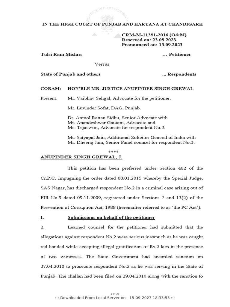 Sanction 2023 | PDF | Appeal | Judge