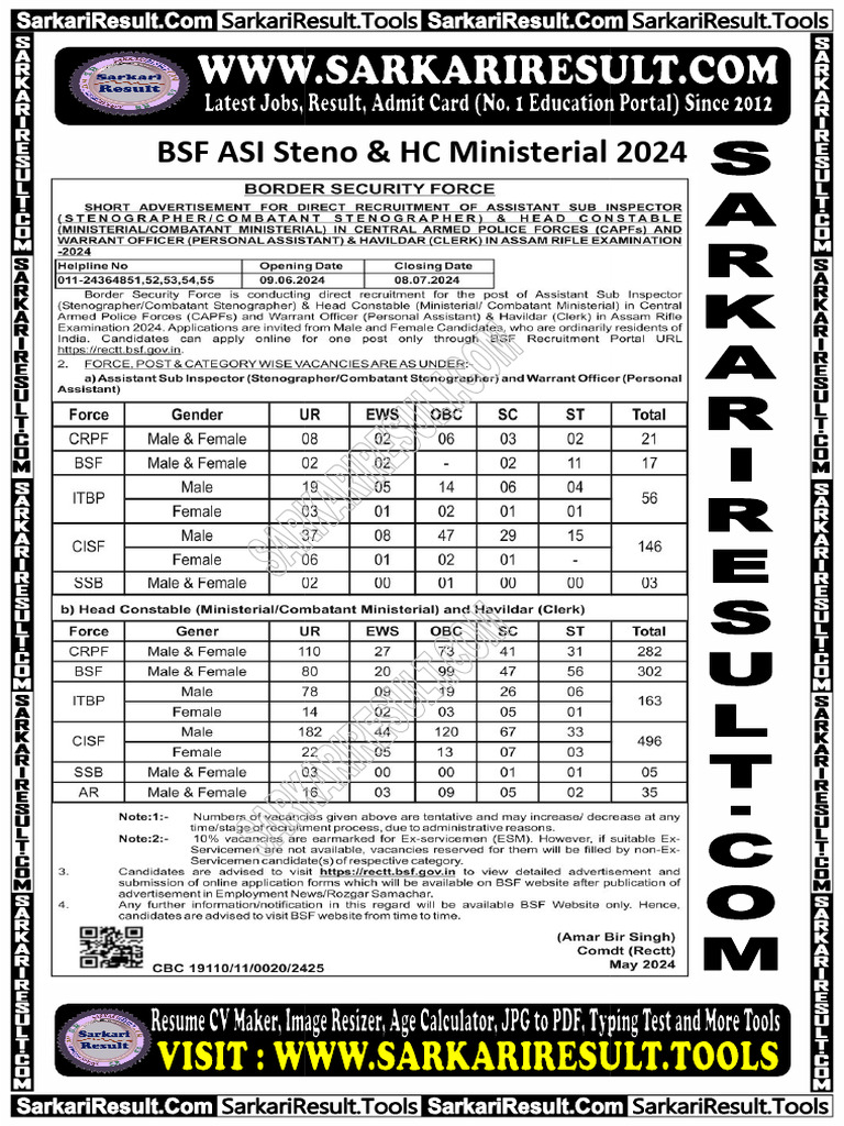 BSF HC ASI NOTICE 2024 - Compressed | PDF