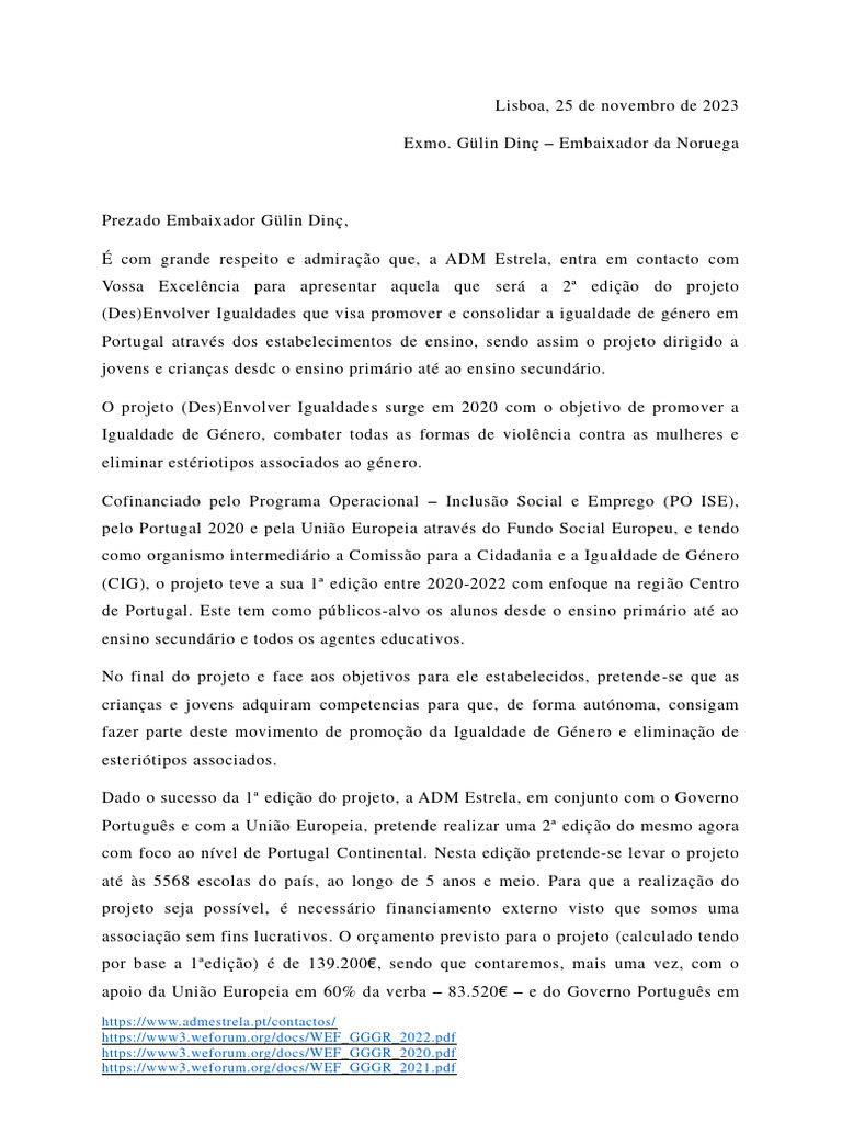 Carta Argumentativa - Maria BulhÃ o - 13429 - RPCEA | PDF | Igualdade ...