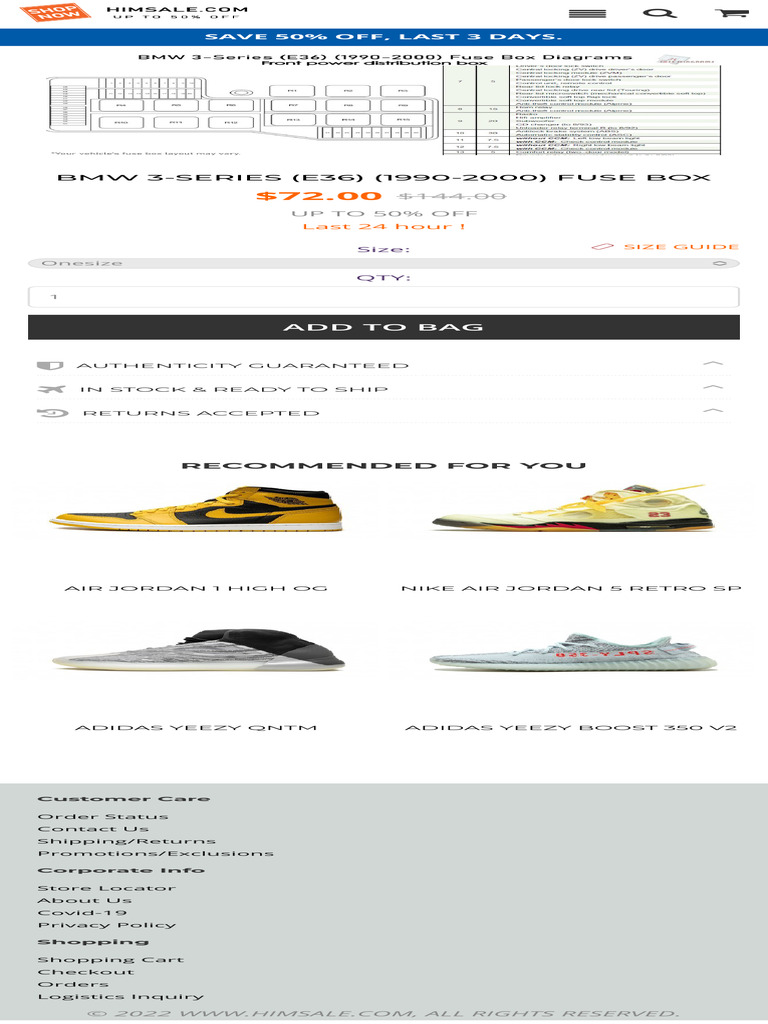 BMW 3-Series (E36) (1990-2000) Fuse Box | PDF | Shoe