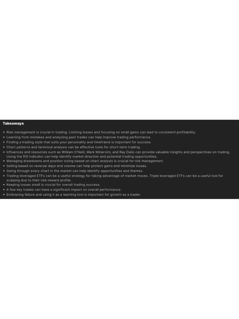 Trading Rules and Takeaway | PDF