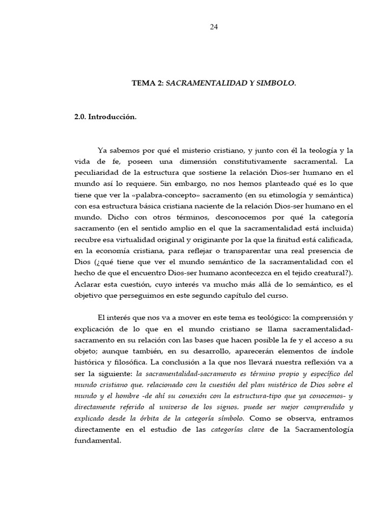 Sacramentalidad y Símbolo en Teología | PDF | Los símbolos | Sacramentos