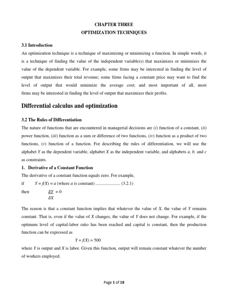 Lecturenote - 281699911managerial Econ. Chapter 3 | PDF | Derivative | Mathematical Optimization
