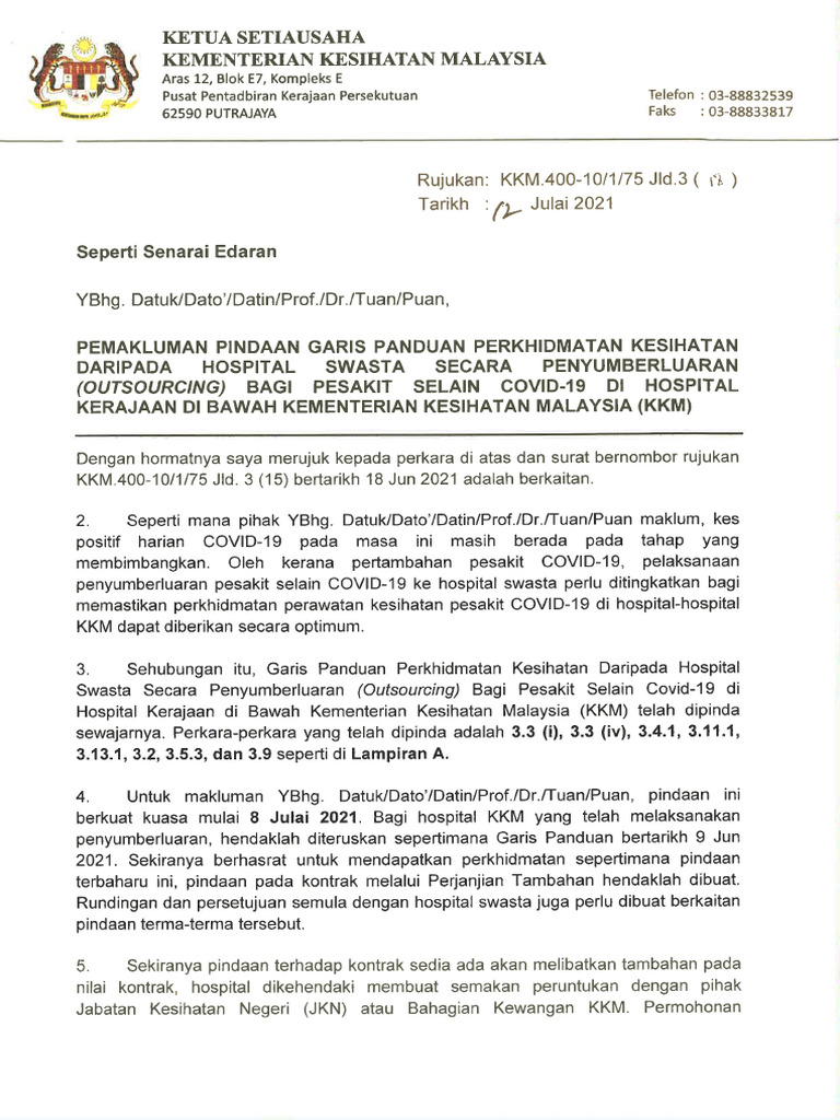 Pindaan Garis Panduan Perkhidmatan Kesihatan Daripada Hospital Swasta ... Pindaan Garis Panduan Perkhidmatan Kesihatan Daripada Hospital Swasta ...