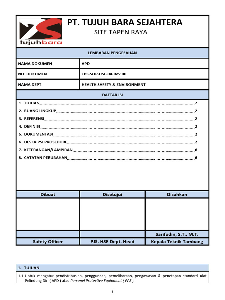 Tbs-Sop-Hse-04 (Apd) | PDF