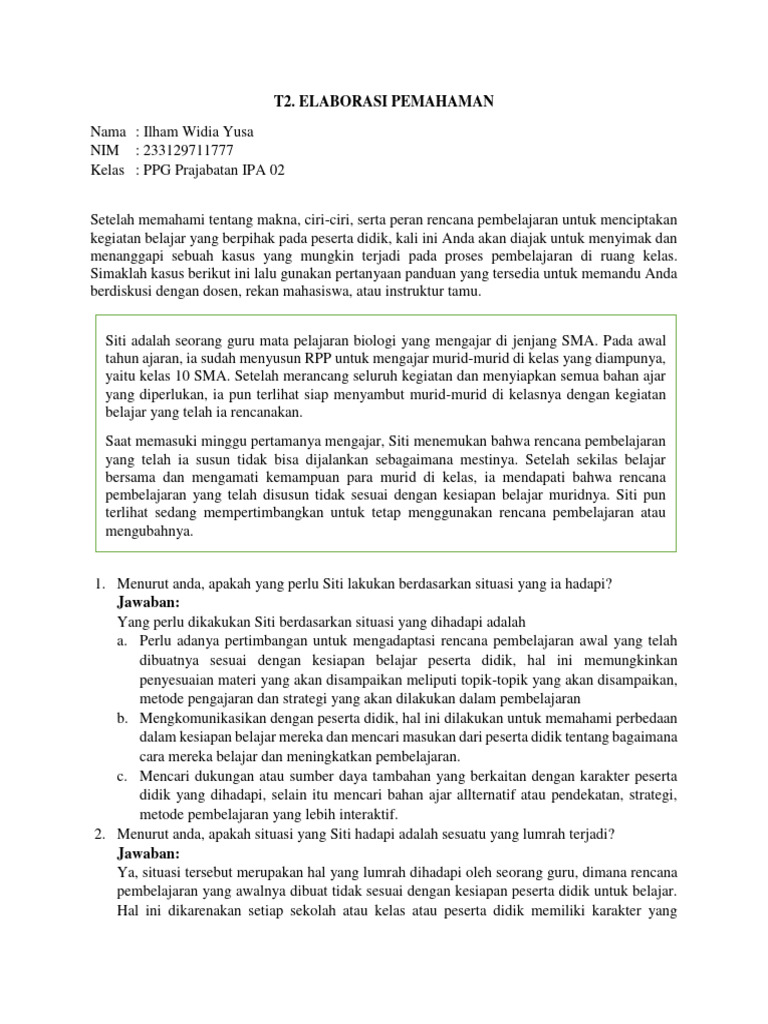 Elaborasi Pemahaman Topik 2 PPD | PDF | Karier & Perkembangan