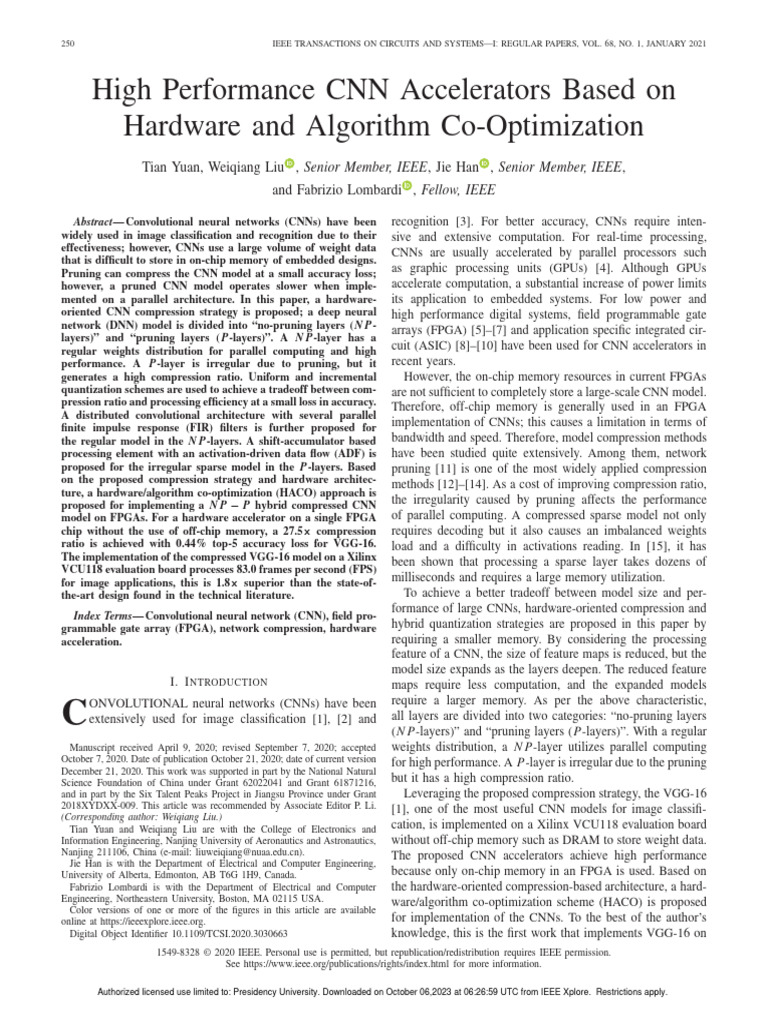 Hardware-Optimized CNN Acceleration | PDF | Artificial Neural Network ...