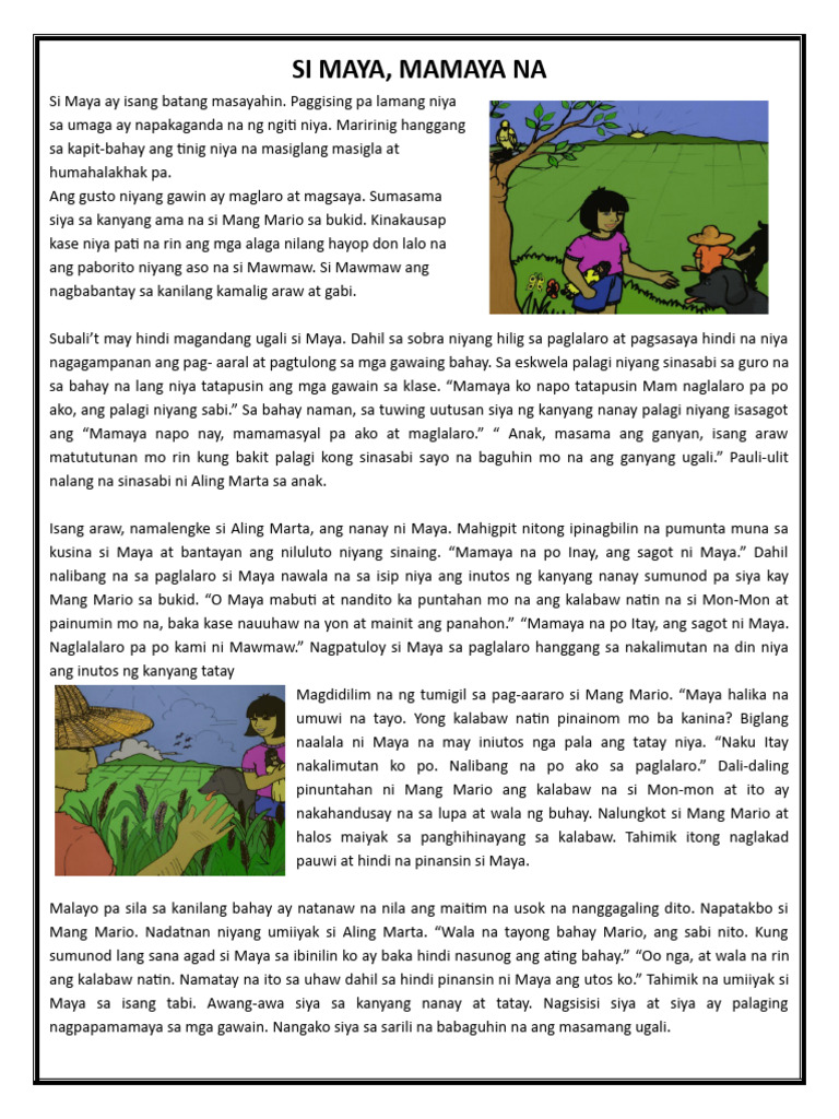 Si Maya, Mamaya Na | PDF