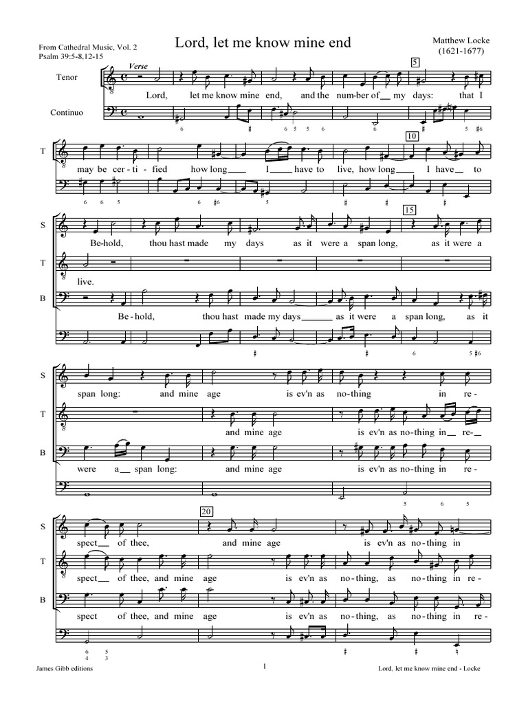 Lord Let Me Know Mine End Locke | PDF