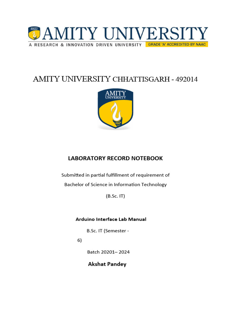 Arduino lab manual Akshat | Download Free PDF | Arduino | Electrical Engineering