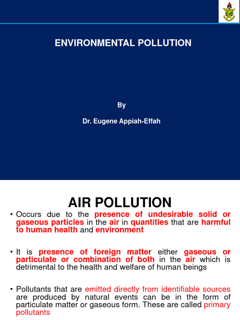 2023 Environmental Quality Eng II CE 464 Lecture 4 - Environmental Pollution | PDF | Water ...